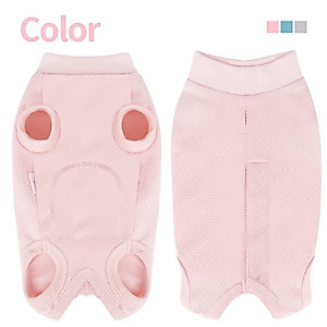 Frienperro Dog Recovery Suit Pet Spay Surgery Shirt for Female Dogs Onesie, Puppy Pajamas Cone E-Collar Alternative for Small Cat Chihuahua Yorkie,Pink XXS