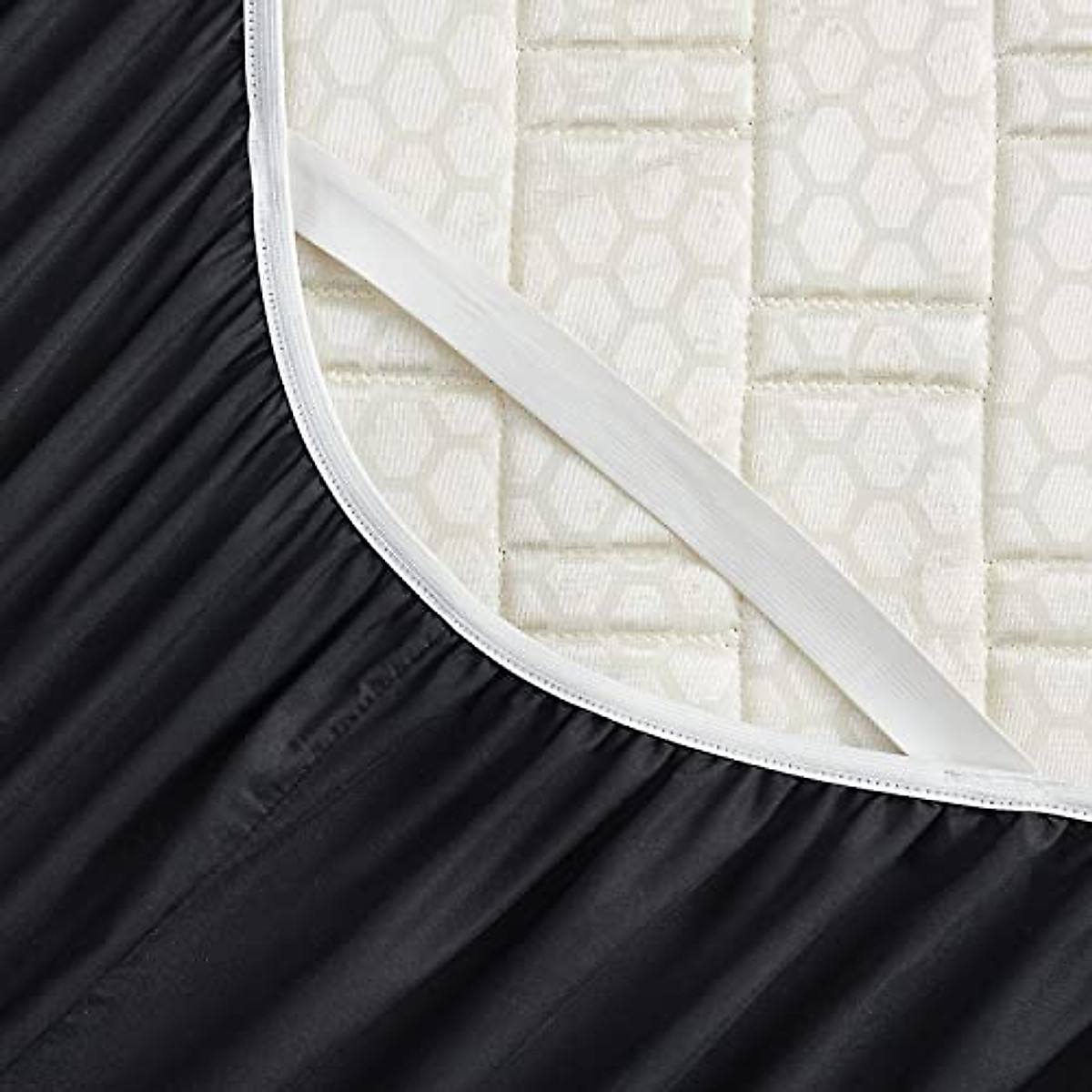 Empyrean Extra Deep Pocket Queen Fitted Sheet Only - Black Fitted Sheet Queen Size, Soft Fitted Bed Sheets for 18 to 24 Inch Mattresses, Luxury Queen Fitted Sheet Deep Pocket with Corner Straps