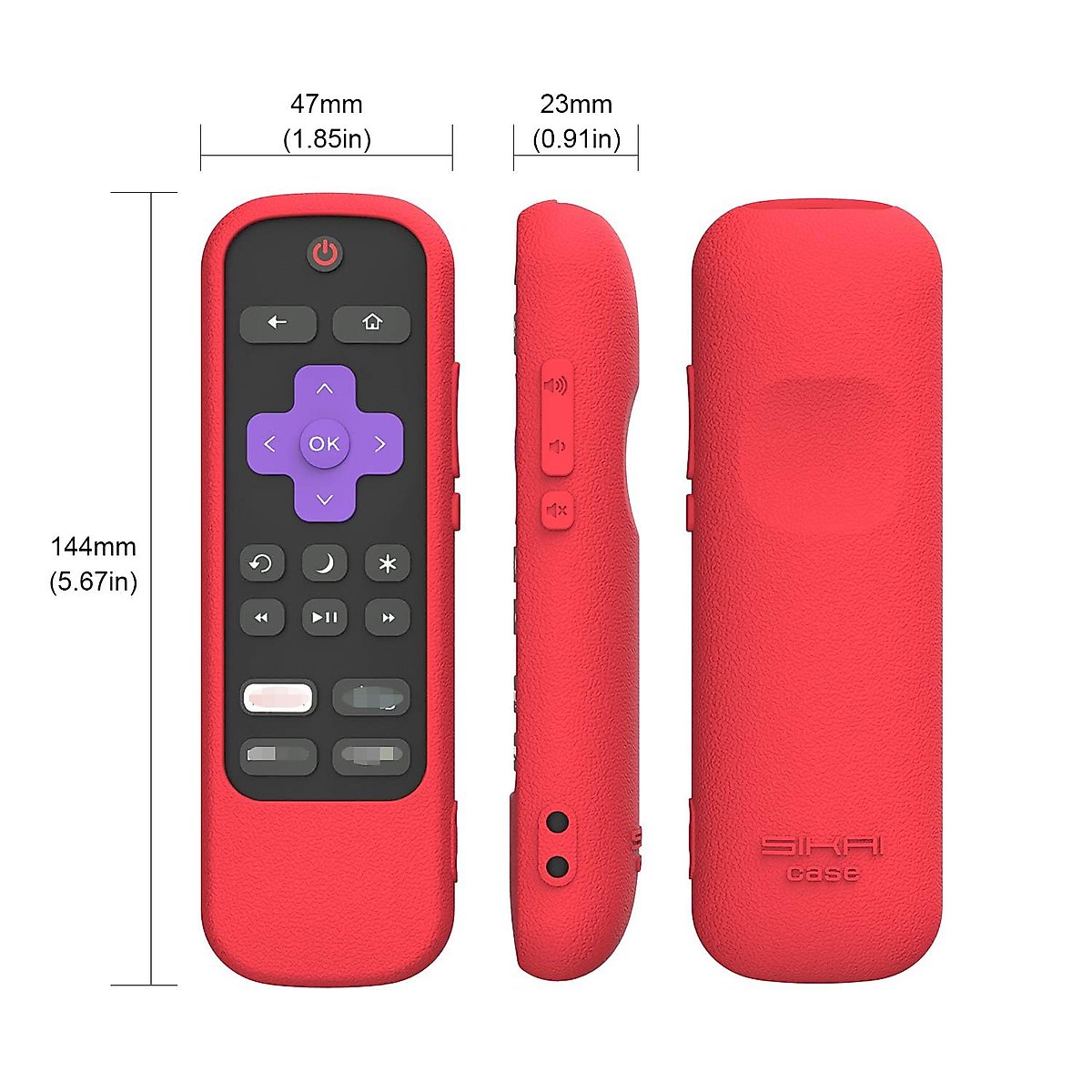 Roku Voice Remote Cover for Roku Voice Remote Pro 2nd Ed(2024), Roku TCL RC580,Stick 4k+,RCA1R 2022,RCAL7R Remote Shockproof Silicone Protective Case for Streaming Stick 4K with Remote Loop(Red)