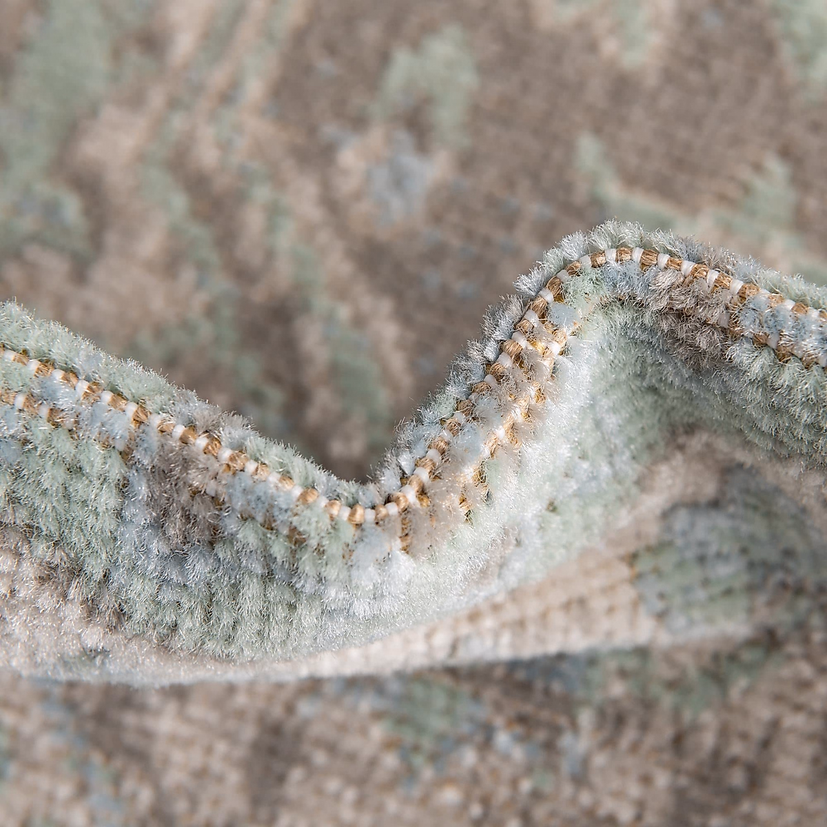 Unique Loom Whitney Collection Area Rug - Milano (4' 1" x 6' 1" Rectangle, Mint/ Ivory)