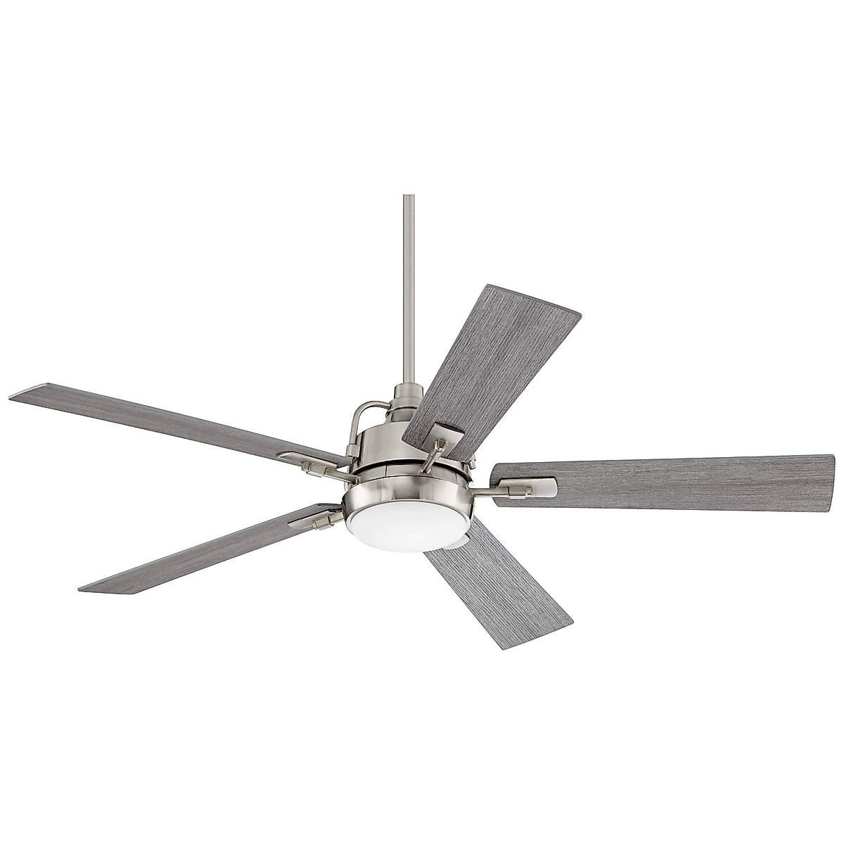 Casa Vieja 60" Lemans Modern Industrial Indoor Ceiling Fan with Dimmable LED Light Remote Control Brushed Nickel Gray Oak Opal Etched Glass for Living Kitchen Bedroom Family Dining Room
