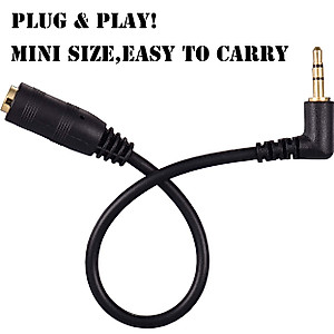 Warmstor 2 Pack Gold Plated 2.5mm Male to 1/8 inch 3.5mm Female Stereo Audio Jack Adapter Cable 90 Degree Right Angle Connector 6 inch Cord for Radios,Headphones,Recorder,Camera