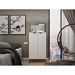 Manhattan Comfort Hampton Modern Contemporary Entryway 4 Shelves Shoe Closet, 26.77", White