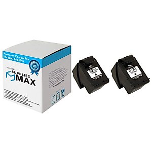 SuppliesMAX Remanufactured Replacement for HP Envy 5540/5545/5640/5660/5665/7640/7645/8000/8005 Black High Yield Inkjet (2/PK-600 Page Yield) (NO. 62XL) (C2P05AN_2PK)