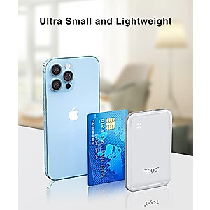 TG90° 4500mah Mini Portable Charger with Built-in Cable, Small Power Bank Portable Cell Phone Charger Compatible with iPhone 13/13 Pro Max/12/12 Pro Max/11/11 Pro Max/X/XS/8/7/6/SE and More