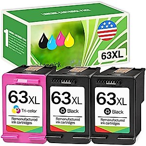 Limeink 3 Remanufactured Ink Cartridge 63XL 63 XL High Yield for HP Envy 4512 4520 Deskjet 3632 2130 2132 1110 3636 3637 1112 3630 3634 OfficeJet 3830 3833 4650 4652 4655 5255 5258 Printer Black Color