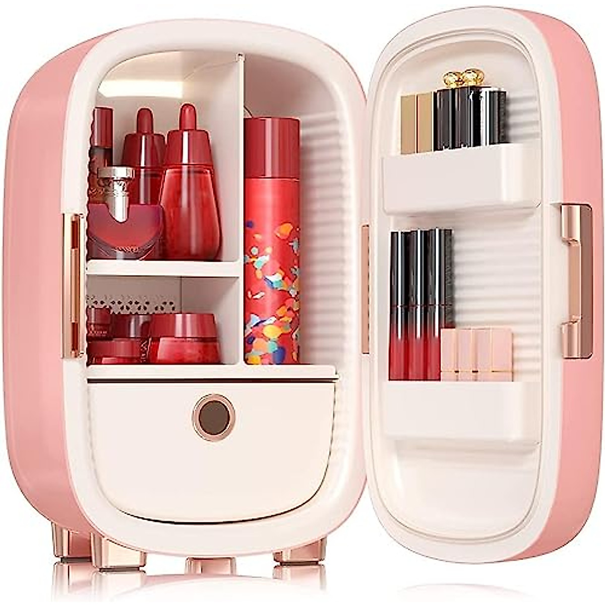 Cosy Life Skincare Fridge 12 Liter, Beauty Fridge for Comestic storage 10°C/50°F + Intelligent Constant Temperature Control Mini Fridge, Pink Cosmetics Refrigerator Compact Fridge for Makeup Lipstick