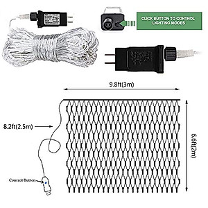 Vicila LED Net Light Halloween Decor Mesh Lights, Tree Warp Fairy Lights Outdoor Hanging String Light for Home, Bedroom, Christmas, Garden, Walkway, Bushes Decor-9.8ft x 6.6ft(Purple&Orange)