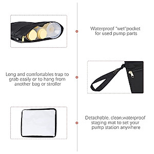 V-COOOL Breast Pump Backpack Spectra, Tote Bag with 15.6 Inch Laptop and Breast Pump Parts Bag,Breast Pump Cleaning Wipes, Pumping Bag Wet/Dry Bag