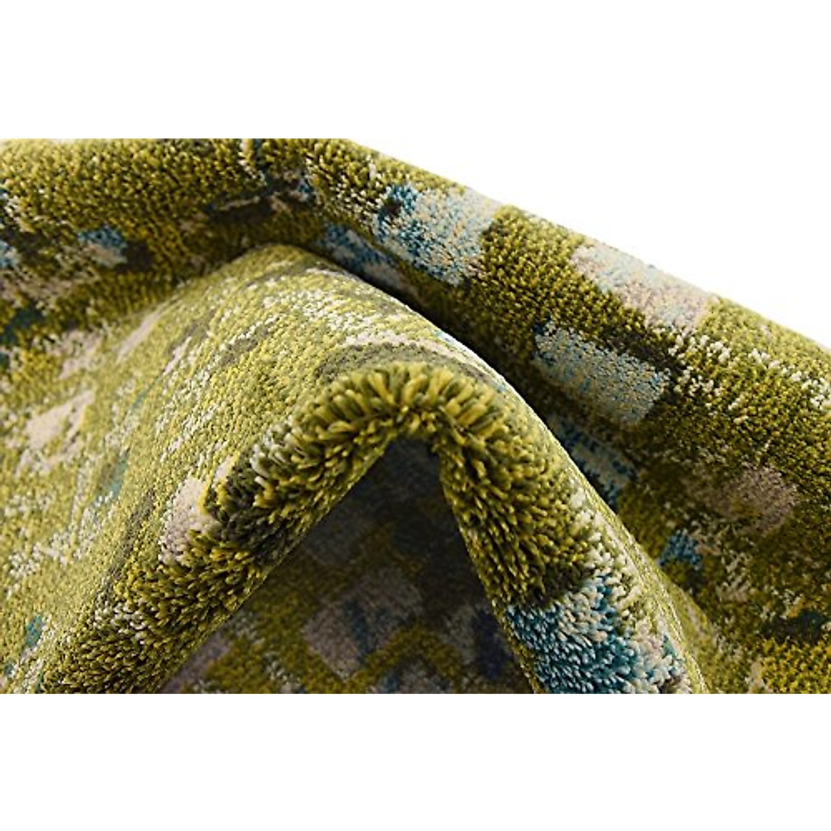Unique Loom Jardin Collection Colorful, Vibrant, Abstract, Modern Area Rug, 5 x 8 ft, Green/Olive