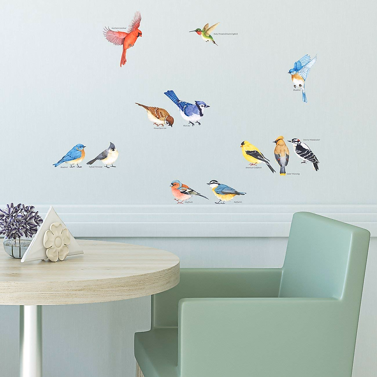 DECOWALL DS2-8042 Little Birds Wall Stickers Wall Decals Peel and Stick Removable Wall Stickers for Kids Nursery Bedroom Living Room (Small)