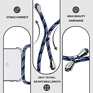 YESPURE Crossbody Case for Google Pixel 4 XL,Phone Case for Google Pixel 4 XL,Crystal Clear Soft TPU Anti-Scratch Shockproof Case with Neck Cord Lanyard Strap - Blue Black