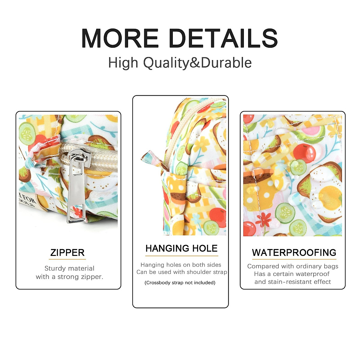 qianshan Multi-functional Craft Organizer Bag, Waterproof Travel Pouch Zippered Case, Small Journal Supplies Storage Case for Notebooks, Stationeries, Make-up, Office Supplies. Yellow Picnic