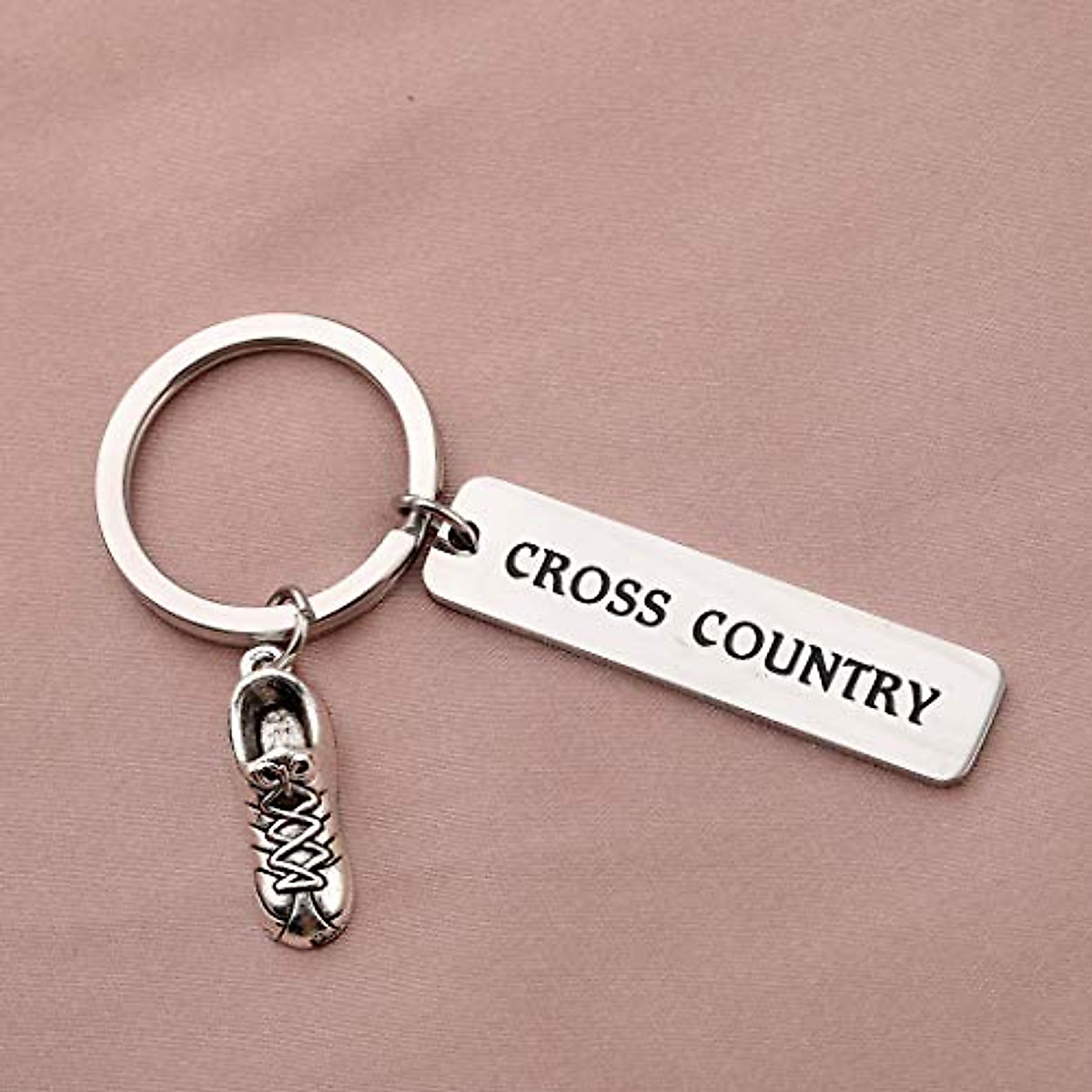 SEIRAA Sister Keychain Running Jewelry Runners Gift Run Shoe Charm Key Chain Inspirational Runner Marathon Gift (Cross Country)
