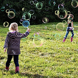 B bangcool Bubble Wands Set - Big Bubbles Wand Funny Bubbles Maker with Tray, Nice for Outdoor Playtime & Birthday Party & Games, Suitable for All Age People