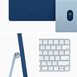 Apple 2021 iMac All in one Desktop Computer with M1 chip: 8-core CPU, 7-core GPU, 24-inch Retina Display, 8GB RAM, 256GB SSD Storage, Matching Accessories. Works with iPhone/iPad; Blue