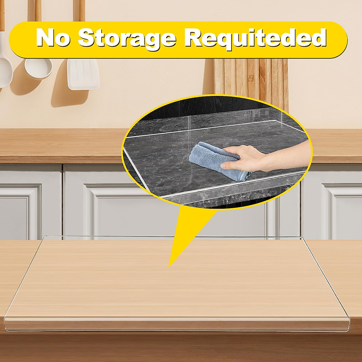 Acrylic Cutting Board for Kitchen Countertop, Upgraded Thickened Cutting Board with Edge for Protecting Home or Restaurant Countertops (17x13inx0.15in)