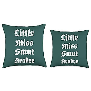 Little Miss Smut Reader, Book Reading, Romance Bookish Retro Throw Pillow, 16x16, Multicolor