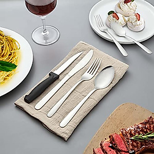 48 Pieces Silverware Set, Pleafind Cutlery Set for 8, Flatware Sets with Steak Knives, Food Grade Stainless Steel Tableware Set, Use for Home Kitchen Restaurant Hotel, Dishwasher Safe, Mirror Polished