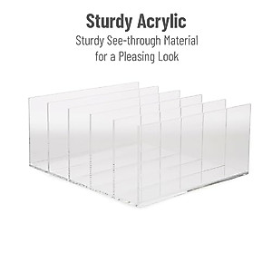 Mind Reader Vertical File Holder, Desktop Organizer, File Storage, Office, Acrylic, 11"L x 10"W x 4.75"H, Clear