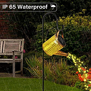 Outdoor Solar Watering Can Lights with holder, Solar Garden Lights, Metal Solar Lanterns Waterproof Garden Decor String Lights,Hanging Solar Lights for Yard Landscape,Pathway,Lawn,Patio,Walkway,Party