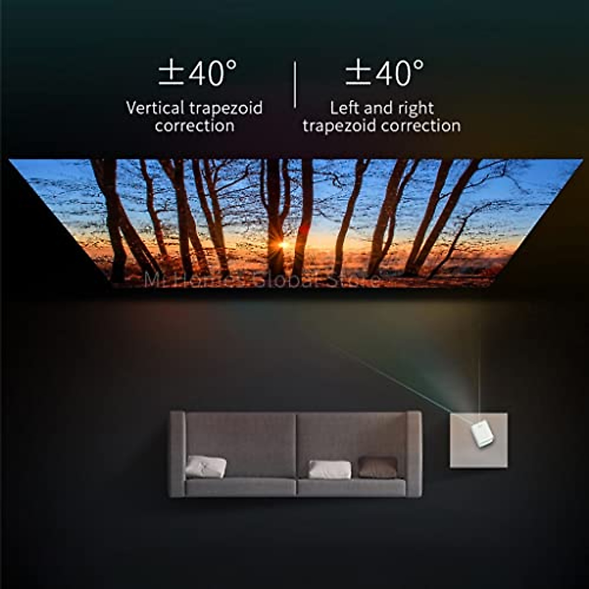 n/a T2 Max Projector 1080p Mini Led Portable WiFi Full Projector 4k 1920 * 1080p Keystone Correction for Home (Color : D)