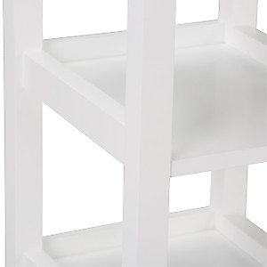 SIMPLIHOME Acadian 56.1 inch H x 15.75 inch W Bath Storage Tower Bath Cabinet in White with Storage Compartment and 3 Shelves,for the Bathroom, Transitional