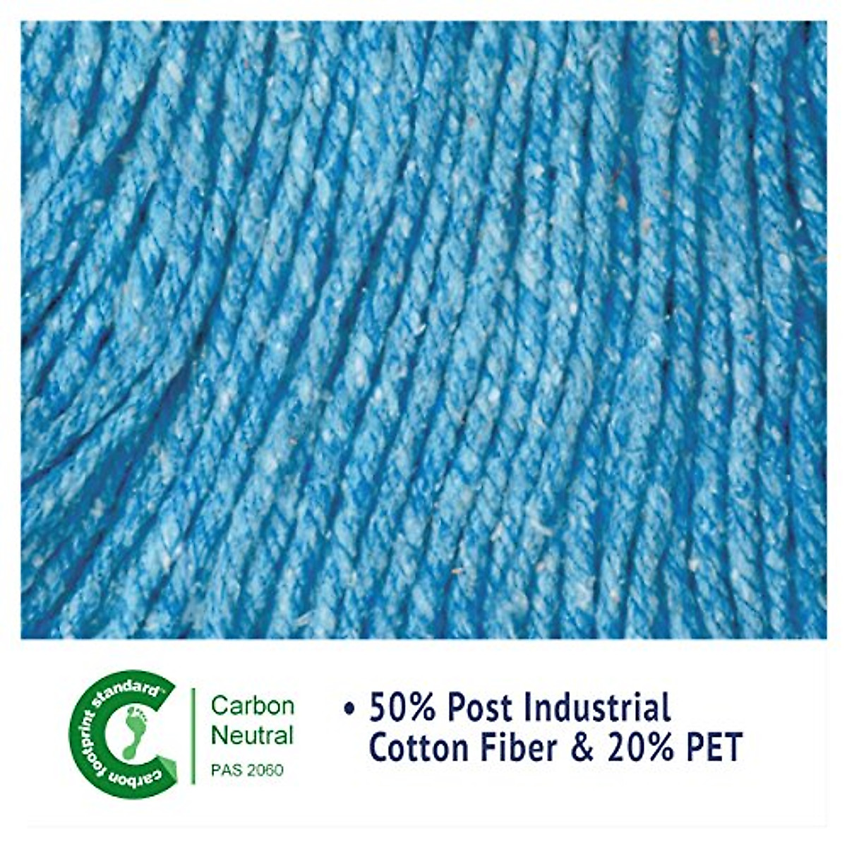 Boardwalk BWK503BLCT Super Loop Wet Mop Head, Cotton/Synthetic, Large Size, Blue (Case of 12)