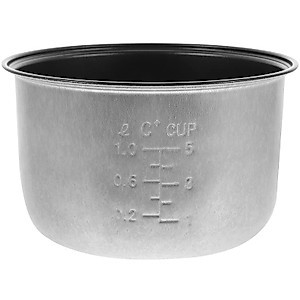 Tofficu 2L Rice Cooker Pot Replacement, 2 Quart Aluminum Alloy Non- Stick Replacement Inner Cooking Pot, Inner Pot 7.3'' diameter x 4.2'' high