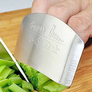 ShineIn Stainless Steel Adjustable Finger Guard Slice Safe for Cutting Vegetables Food