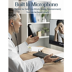 SOLMIMI USB Earbuds with Microphone for PC Laptop, 2M/6.5ft USB Headset with Microphone for PC, USB Headphones for Computer Laptop PC PS4 PS5 Notebook Desktop Office Home with Volume Control& Mute