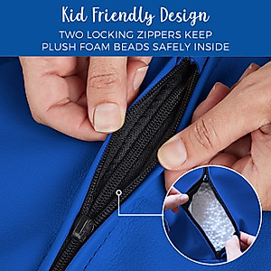 Factory Direct Partners 10477-BL SoftScape Classic 26" Junior Bean Bag Chair, Furniture for Kids, Libraries or Home - Blue