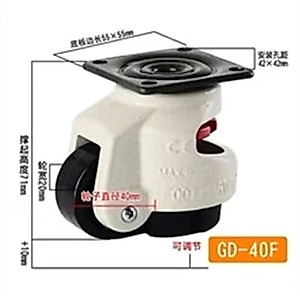 Caster Wheels Set Level Adjustment Wheel/Casters,Flat Support, for Vending Machine Big Equipment,Lndustrial Casters Heavy Duty Casters (Color : 1PCS GD-40F)