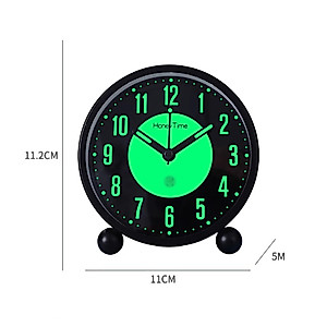 GRFIT Alarm Clocks Super Loud Rechargeable Luminous Alarm Clock, 4 "Round Silent Analog Table Clock Non-Ticking, Desk Clock for Bedroom, Bedside Table Bedside Clock (Color : Brass)
