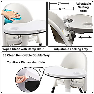 Primo Cozy Tot Deluxe Convertible Folding High Chair & Toddler Chair - Black, Black/White , 14x18x23.6 Inch (Pack of 1)