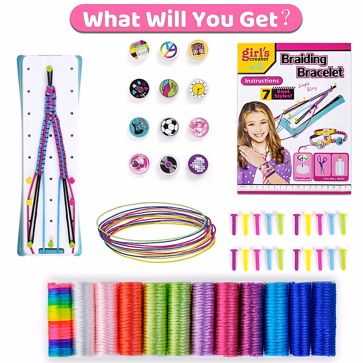 GILI Friendship Bracelet Making Kit for Girls Age 8-12 – DIY Arts and Crafts Toys – Best Christmas Birthday Gifts Ideas for Girls 7 8 9 10 11 Years Old