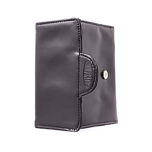 Big Skinny Women's Trixie Leather Tri-Fold Slim Wallet, Holds Up to 30 Cards, Black