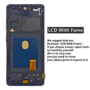 ZTOOYO AMOLED For Samsung Galaxy S20 FE 5G screen replacement kit for samsung s20FE screen replacement LCD Display Touch Screen Digitizer SM-G781U1/DS G781A G781W G781V 6.5 inch (Black With Frame)
