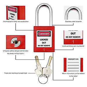 Lockout Tagout Station,Loto Kits, Includes 14 Key Different Padlocks with Numbers, 4 Lockout Hasps, 40 Lockout Tags, 20 Nylon Cable (Big Lock Station) Yellow