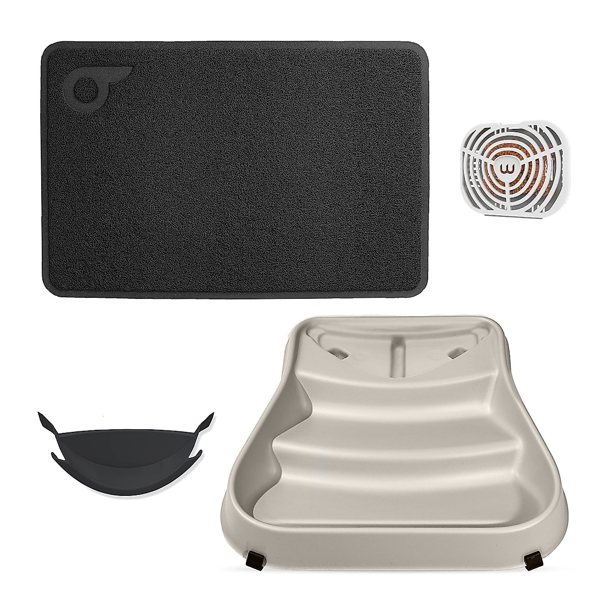 Litter-Robot 3 Accessory Kit by Whisker - Includes LitterTrap Mat, Beige Ramp, Fence, OdorTrap Pod + 1 Pack, for Use with Litter-Robot 3, The Automatic, Self-Cleaning Cat Litter Box