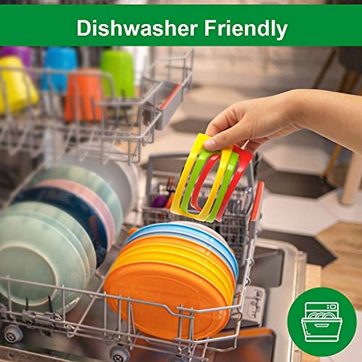 ForTomorrow Taco Holder Stands Set of 18 Hard Plastic Taco Shell Holders Rack, BPA Free for Microwave and Dishwasher Taco Tuesday Party Tray (Red, Yellow, Green)