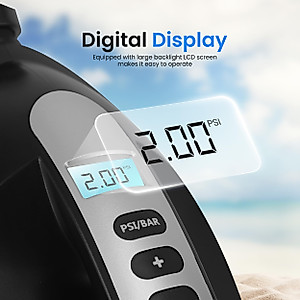 SereneLife Inflatable Paddle Board Pump Compressor - 16PSI High Pressure SUP Inflator - 12V DC Car Connector - Electric Air Pump for Paddle Boards, Boats, Rafts, Pool Toys, Water Sports