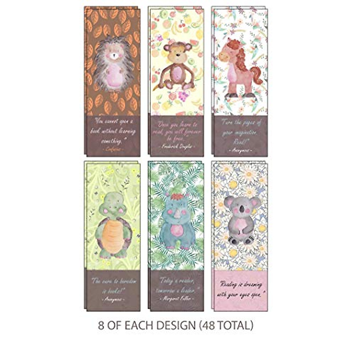 Simple Set of Bookmarks - 48 Recycled, Earth Friendly Bookmarks, Great for School Rewards or Little prizes