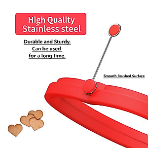 Egg Ring Heart Mold 2PCS Reusable Silicone Egg Pancake Ring Heart Mold With Brush & Scraper & Egg Separator Makes Perfect Shaped Pancakes and Eggs