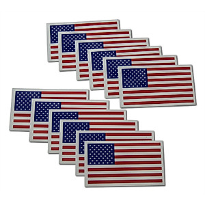 Small American Flag Patriotic Military Magnets Set Mini Rectangles in Classic Red, White, & Blue US Design (12 Pieces)