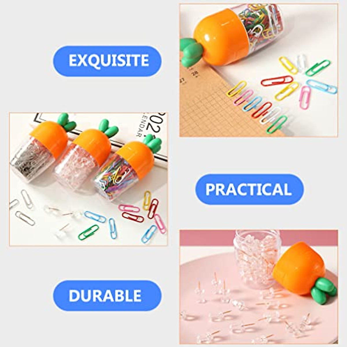 Didiseaon 1 Set of Easter Paper Clips Thumbtacks Carrot Paperclips School Paper Clips Page Marker File Document Clips Easter Party Favors