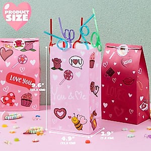 JOYIN 72 Pcs Valentines Day Paper Gift Bags 5x9.4 inch, Valentines Candy Bags, Goodie Bags for Valentine’s Day Party Favors Funny Gift Exchange Novelty Gift Giving Gift Wrapping