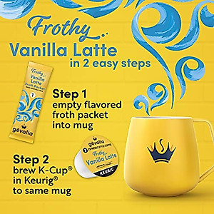 Gevalia Frothy 2-Step Vanilla Latte Espresso K-Cup Coffee Pods & Froth Packets Kit, 6 Count (Pack of 6)