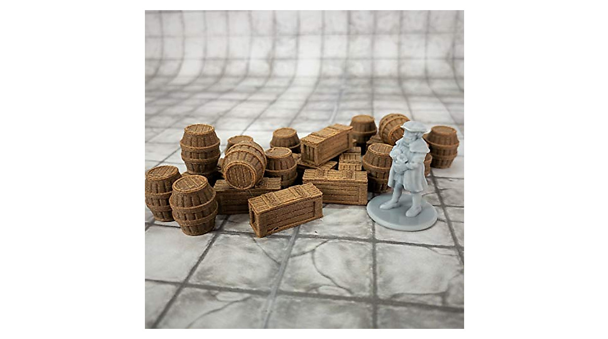 Extruded Gaming Armory Crates & Gunpowder Barrels - Realistic Terrain