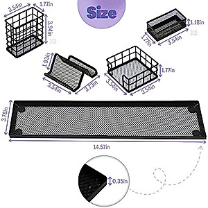 HMXLJJY Pen Holder for Desk,Desk organizer with pen holder,Desk Office Accessories with Sticky Notes Tray,Paper Clip Holder,Phone Stand, DIY Desktop Organization Caddy for Office Home School (Black)
